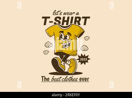 T-shirt, the best clothes ever. Mascot character illustration of ...