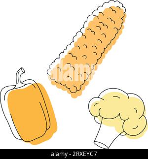 Healthy organic corn. Continuous One continuous line drawing. Fresh ...