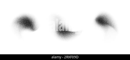 Abstract fluid stippled gradient elements. Noise grain texture stains ...