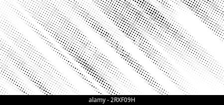 Halftone diagonal striped noise texture. White and black oblique faded ...