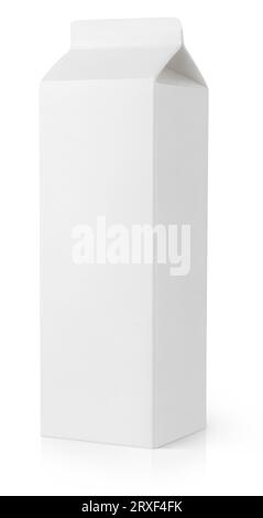 Blank milk carton package isolated on white background with clipping ...