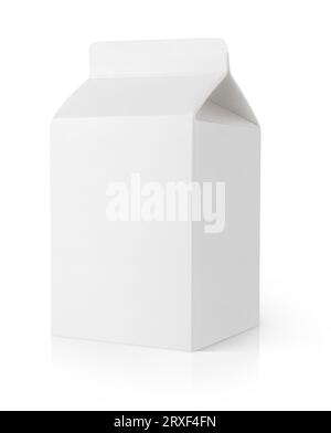 Blank milk carton package isolated on white background with clipping ...