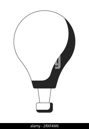 Floating hot air balloon 2D linear cartoon object Stock Vector Image ...