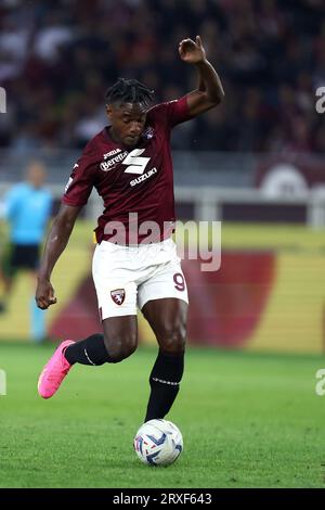 Duvan Zapata of Torino FC controls the ball during the Serie A Football ...