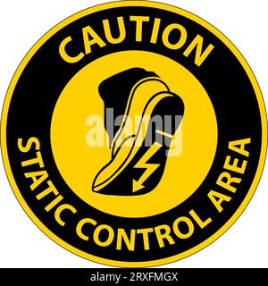 Caution Sign Static Control Area Stock Vector Image & Art - Alamy