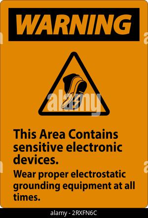 Warning Sign This Area Contains Sensitive Electronic Devices, Wear ...