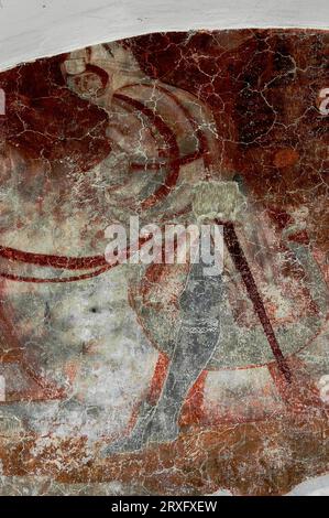 Fresco of Knight in Armour on wall of Council Chamber set for HAMLET ...