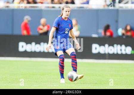 United States defender Tierna Davidson (12) looks to pass the ball in ...