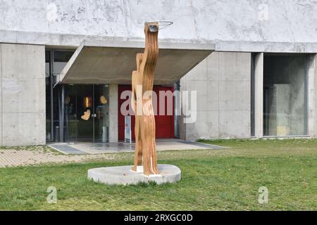 Laminated timber mannequin of Le Corbusier’s Modular Man, support for ...