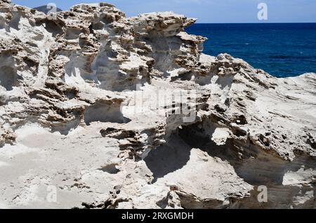 Fossil dune (bioclastic calcarenite) from Messinian. This photo was ...