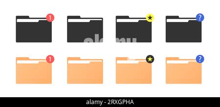 Set of modern folders icons for UI UX Stock Vector Image & Art - Alamy