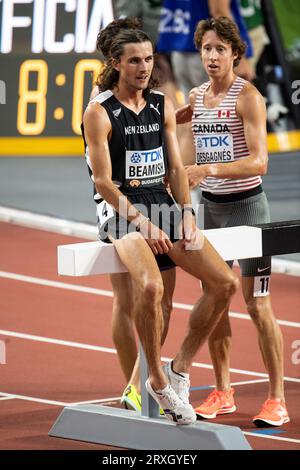 George Beamish of New Zealand competing in the 3000m steeplechase on ...
