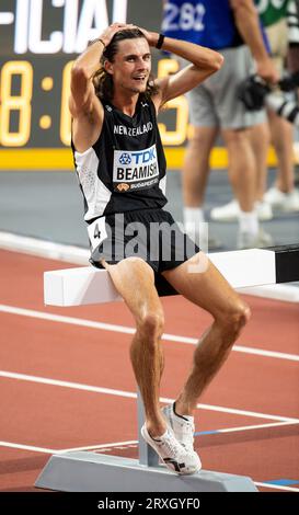 George Beamish of New Zealand competing in the 3000m steeplechase on ...