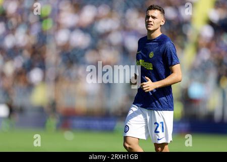 Inter’s Albanian midfielder Kristjan Asllani looks during the Serie A ...