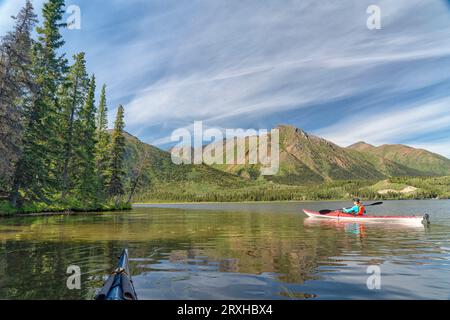 Kayaking on Annie Lake in Canada's Yukon, with beautiful views all ...