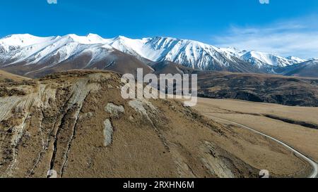 Aerial photo of the arid mountainous are around Castle Hill and the ...