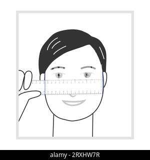 Character self measuring pupil distance with manual pupillometer for ...