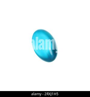 One light blue pill on white background. Medicinal treatment Stock ...
