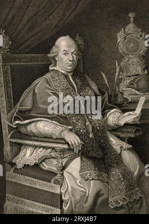 PIO VI. PAPA . 1717-1799. OLEO ANONIMO. MUSEO LAZARO GALDIANO Stock ...