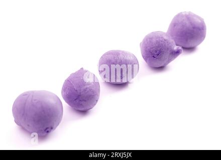 Purple Freeze Dried Saltwater Taffy on a White Background Stock Photo ...