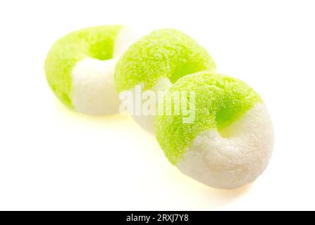 Green Apple Fruit Ring Freeze Dried Fruit Rings on a White Background ...