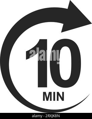 illustration of ten minutes stopwatch design icon Stock Vector Image ...