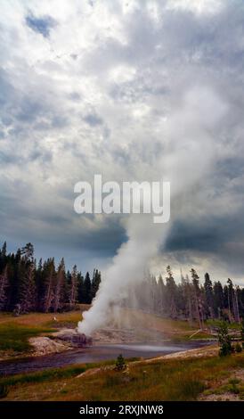 Riverside Geyser is one of the most pictorial geysers of Yellowstone ...