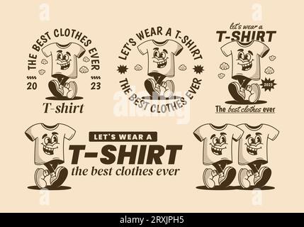 T-shirt, the best clothes ever. Mascot character illustration of ...