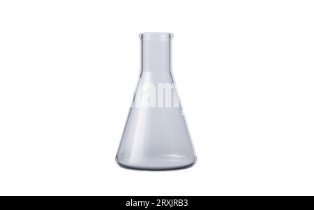 Chemical glassware conical flask, 3d rendering. Digital drawing Stock ...
