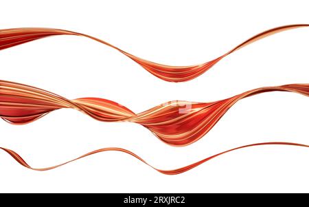 Flowing curve geometry lines, 3d rendering. Digital drawing Stock Photo ...