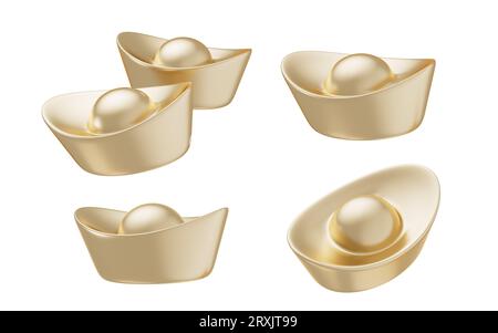 3D rendering ancient chinese gold on gold background Stock Photo - Alamy