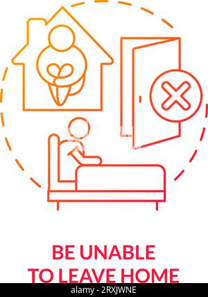 2D be unable to leave home linear icon concept Stock Vector Image & Art ...