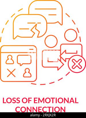 2D loss of emotional connection linear icon concept Stock Vector Image ...