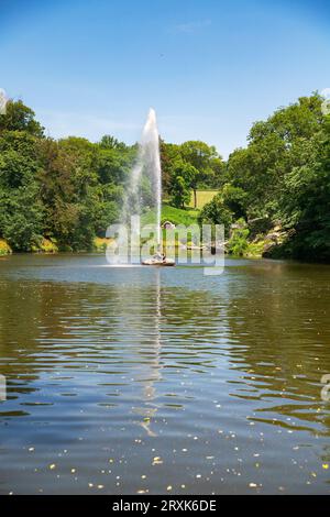 Snake fountain in the Sofiyivsky Park in Uman Ukraine on a sunny day ...