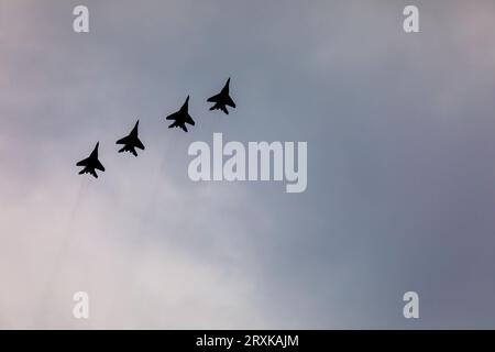 Air Power Unleashed: A Formation of Attack Aircraft Stock Photo - Alamy