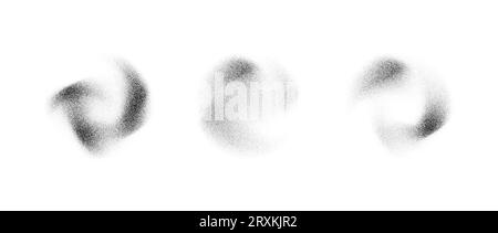 Abstract fluid stippled gradient elements. Noise grain texture stains ...