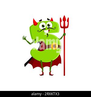 Cartoon Character Number Five Monster, vector numerical 5 Stock Vector ...
