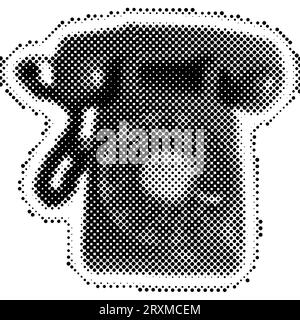 Halftone phone with handset. Dots texture. Contemporary style. Vector ...