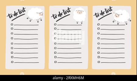 Set of to do list template decorated by cute animals . Cute design of ...