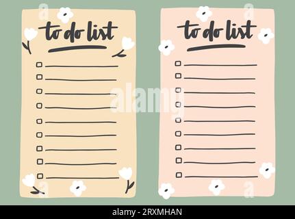 Doodle checklist set. To do, task list with check mark vector ...