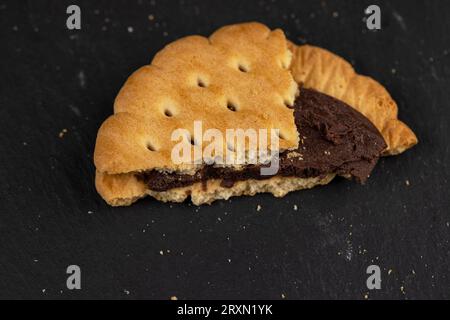 crispy cookies with chocolate filling between cookies, fresh crispy ...