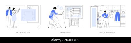 Walk-in closet layout abstract concept vector illustrations Stock ...