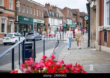 Reigate, Surrey, UK- September 26, 2023: Reigate High Street in the ...