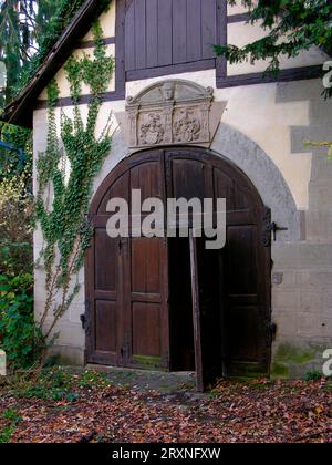 Wooden Gate In A Half-Timbered House Stock Photo - Alamy