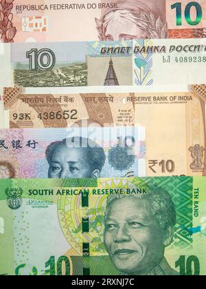stacked banknotes of the brics countries Stock Photo - Alamy