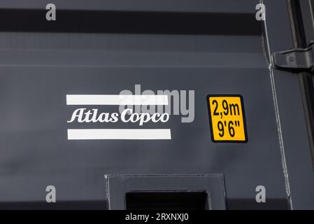 Atlas Copco logo during Saturday's Porsche Carrera Cup in the Grande ...