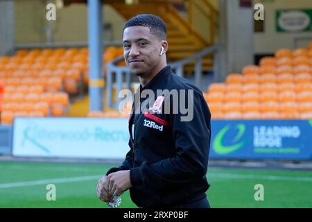 Samuel Silvera of Middlesbrough inspects the pitch prior to kick off ...
