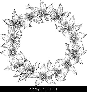 flowers sketch in circular frame Stock Vector Image & Art - Alamy