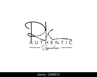 RK Letter Signature Logo Template elegant design logo. Hand drawn Calligraphy lettering Vector ...
