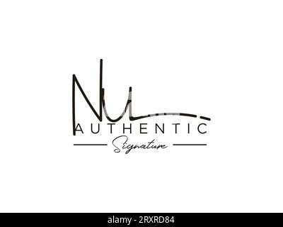 NU Signature Logo Template Vector Stock Vector Image & Art - Alamy